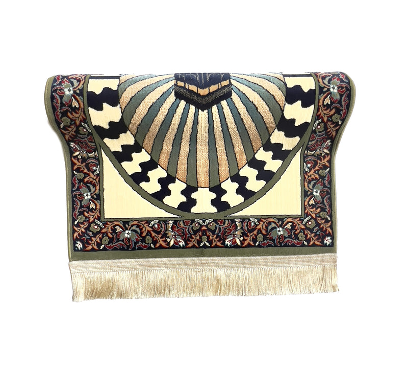 Buy Alkabaa with AlRawda prayer mat - Green color - www.almukarramah.com